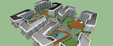 Residential Complex Buildings 3d Model 79 Skp Free3d