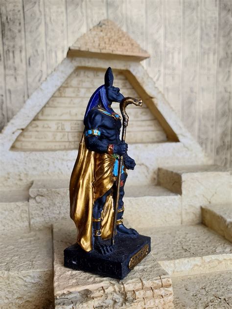 Vintage Anubis Mini Statue Small Hand Painted Ancient Etsy