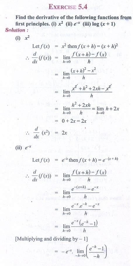 Exercise 54 Derivatives Problem Questions With Answer Solution