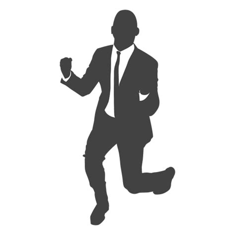 Design Png E Svg De Silhueta De Empresário Feliz Torcendo Para Camisetas