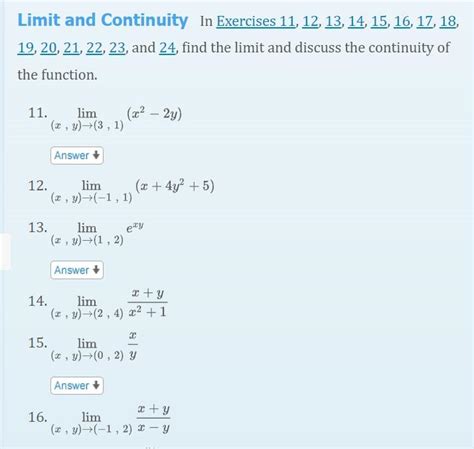 Solved Limit And Continuity In Exercises Chegg