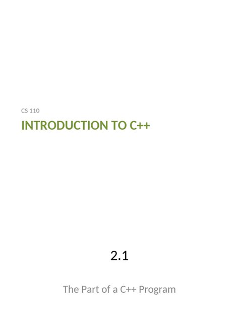 Chapter 2 Introduction To Cpp Pdf