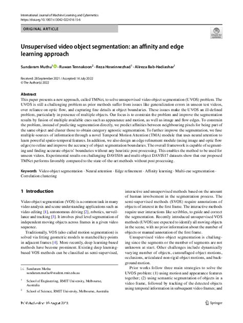 Pdf Unsupervised Video Object Segmentation An Affinity And Edge