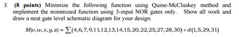 Solved Minimize The Following Function Using Quine Mccluskey