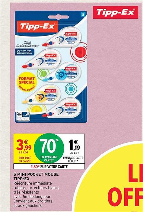 Promo 5 Mini Pocket Mouse Tipp Ex Chez Intermarché Hyper Icatalogue Fr