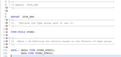 learn sap abap online for free creating a type group