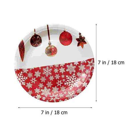 Badu Bg 20 бр Снежинка Коледна хартиена чиния Чинии Десерт Декорации за маса Сервии Подноси за
