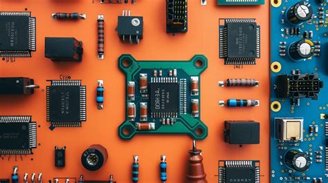 Electronic Interface Board With Various Components Premium Ai