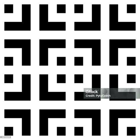 추상 원활한 패턴 배경입니다 흰색 배경에 고립 된 검은 기하학적 디자인 요소 미로 벡터 일러스트 레이 션 가리기에 대한 스톡 벡터 아트 및 기타 이미지 Istock