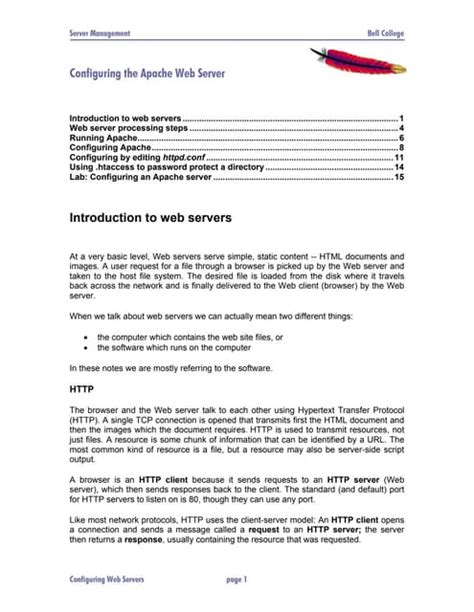 configuring the apache web server pdf