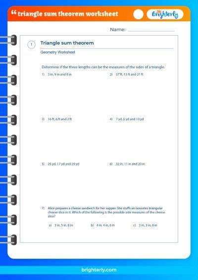 Printable Triangle Sum Theorem Worksheets PDFs Brighterly