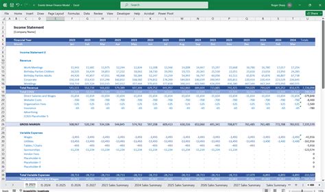 Events Venue Finance Model Excel Template EFinancialModels