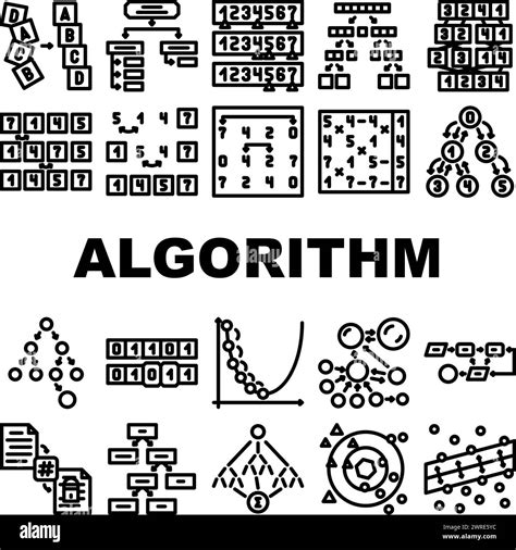 sorting algorithm data filter icons set vector stock vector image and art