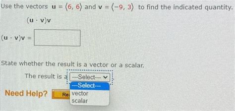 Solved Use The Vectors U And V To Find The Chegg Com