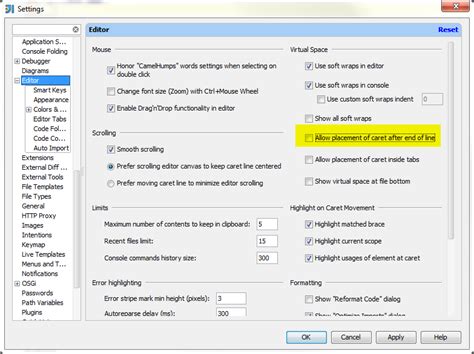 Ide How Do I Turn Off The Unlimited Whitespace In Intellij 12