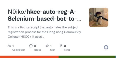 GitHub N Iko Hkcc Auto Reg A Selenium Based To Enroll In Courses At HKCC This Is A Python