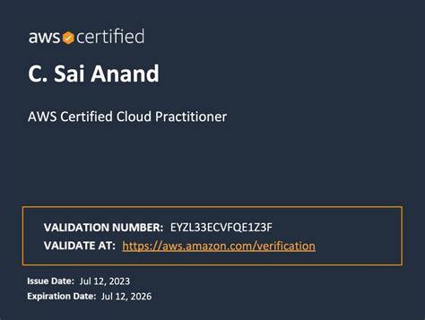 C Sai Anand On Linkedin Aws Cloudcomputing Certificationachieved Awscloudpractitioner 15