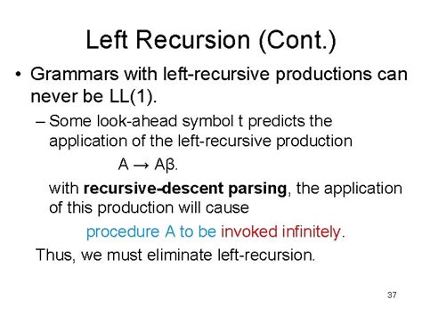 Chapter 5 Topdown Parsing 1 Recursive Descent Parser
