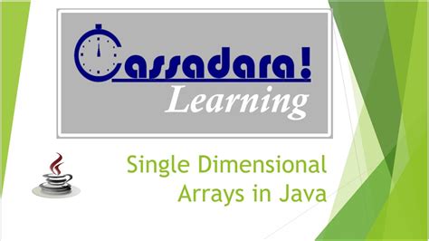 9 Single Dimensional Arrays In Java Youtube