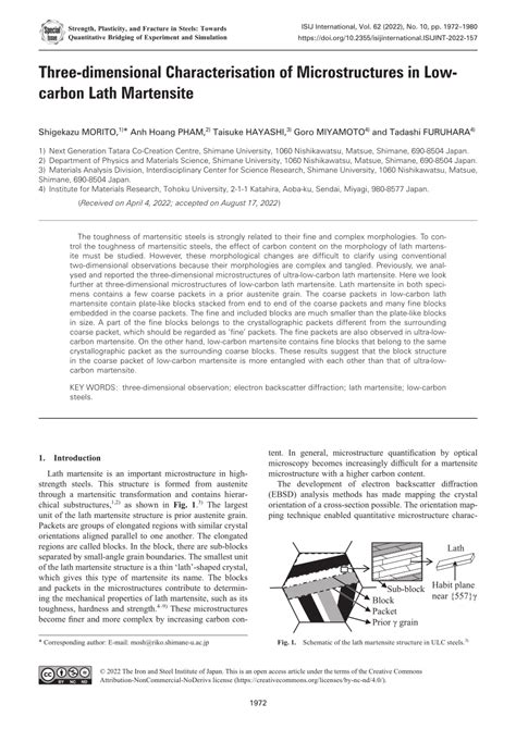 Pdf Three Dimensional Characterisation Of Microstructures In Low