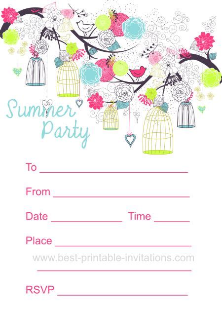 Summer Birthday Free Printable Template Free Summer Printables For A
