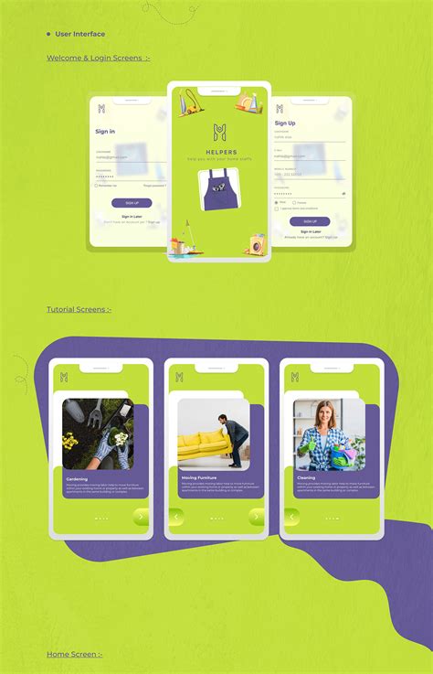helpers ui ux mobile application on behance