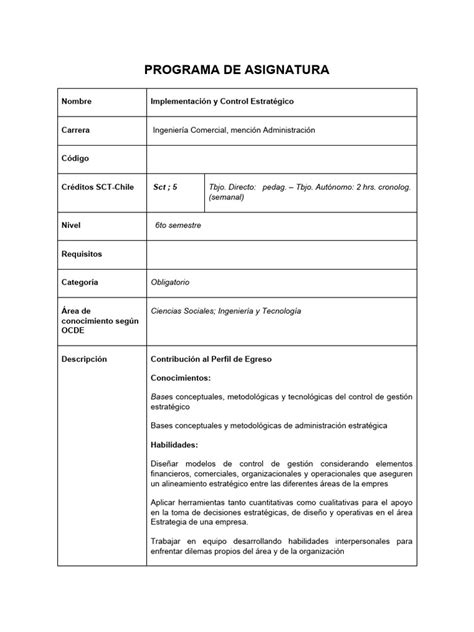 Implementacion Y Control Estrategico 2 553339 Pdf Planificación Business