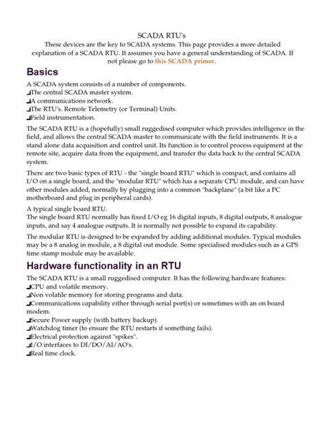 Scada Rtu Pdf Scada Programmable Logic Controller