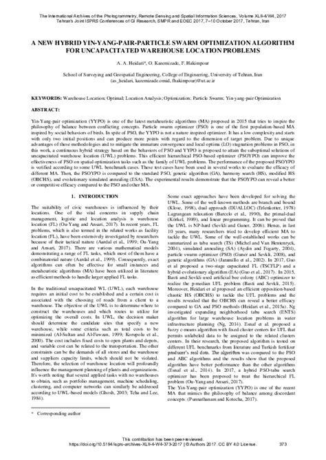 Pdf A New Hybrid Yin Yang Pair Particle Swarm Optimization Algorithm