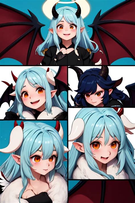 Angel And Devils Twin Girls。 Angel Girl Has A Dazzling Halo And White