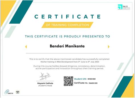 Bandari Manikanta On Linkedin Webdevelopment Skillvertex Sathyabamauniversity