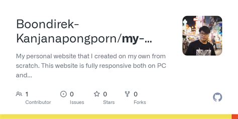 GitHub Boondirek Kanjanapongporn My Website My Personal Website That I Created On My Own From