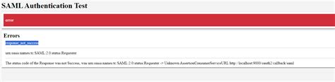 saml authentication test response not success sonarqube server