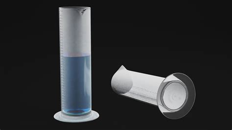 Measuring Cylinder Flask Blue Liquor 3d Model 14 3ds Blend C4d