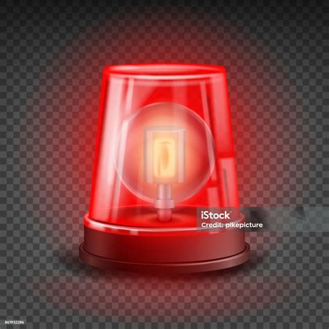 붉은 성 노출 증 사이렌 벡터입니다 현실적인 개체입니다 빛 효과입니다 경찰 차 구급차 소방차에 대 한 신호입니다 비상 깜박이 사이렌 투명 한 배경 그림 긴급 사이렌에 대한