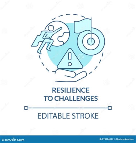 Resilience To Challenges Turquoise Concept Icon Stock Vector