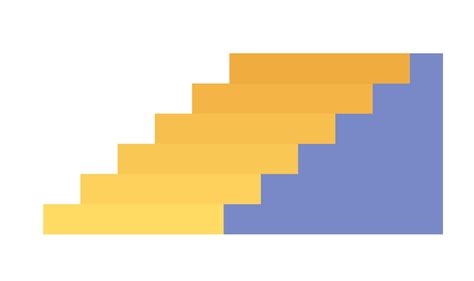 측면 보기 열망 계단 2d 만화 객체 계단 길 고립된 ⁇ 터 항목 ⁇ 배경 새로운 관점 입구 등반 성취 위와 아래 구조 색상 평평한 점 일러스트레이션 프리미엄 벡터