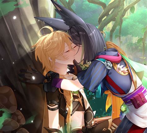 Aether And Tighnari Genshin Impact Drawn By Buzheng Danbooru