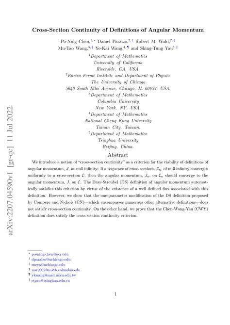 Pdf Cross Section Continuity Of Definitions Of Angular Momentum
