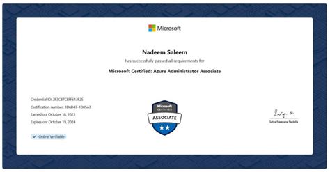 Successfully Achieved Certificate Of Microsoft Azure Administrator