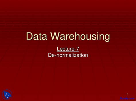 Denormalization Techniques Data Warehousing Lecture Slides Docsity