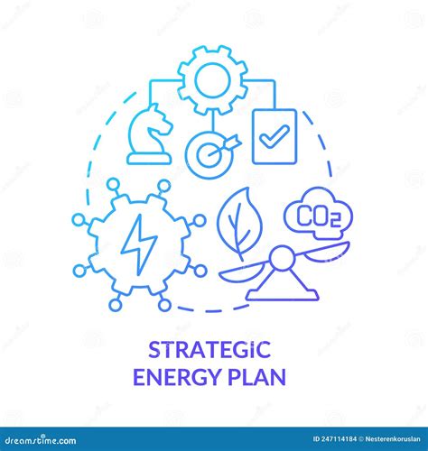 Strategic Energy Plan Blue Gradient Concept Icon Stock Vector Illustration Of Editable