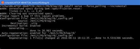jekyll on bash on ubuntu on windows