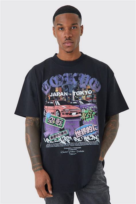 Oversized Tokyo Drift Graphic T Shirt Boohoo Uk