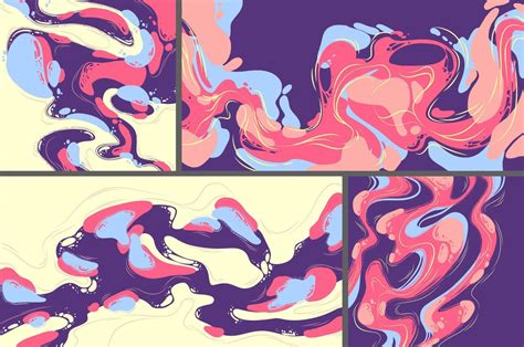 abstract pattern of liquid blobs flow shapes 13699425 vector art at