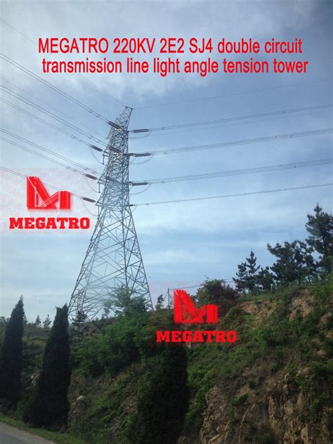 Megatro 220kv 2e2 Sj4 Double Circuit Transmission Line Light Angle Tension Tower 220kv Dc
