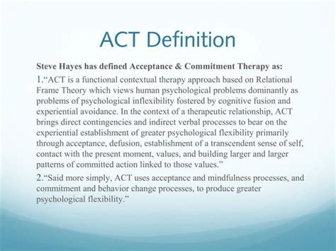 Acceptance And Commitment Therapy Act Basics Ppt