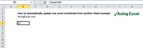 How To Automatically Update One Excel Worksheet From Another Sheet Design Talk
