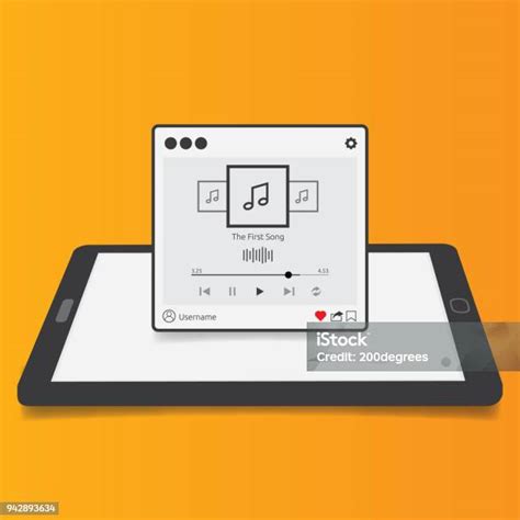 오디오 스트리밍 플레이어 사용자 인터페이스 응용 프로그램을 격리합니다 평면 디자인 스타일 벡터 일러스트 레이 션 그래픽 사용자 인터페이스에 대한 스톡 벡터 아트 및 기타