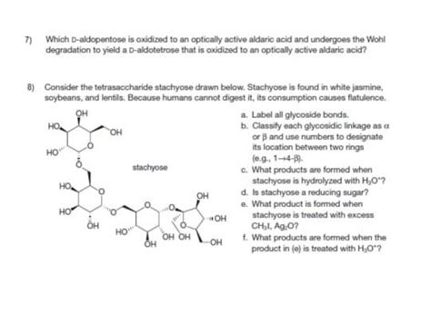 Solved 7 Which D Aldopentose Is Oxidized To An Optically